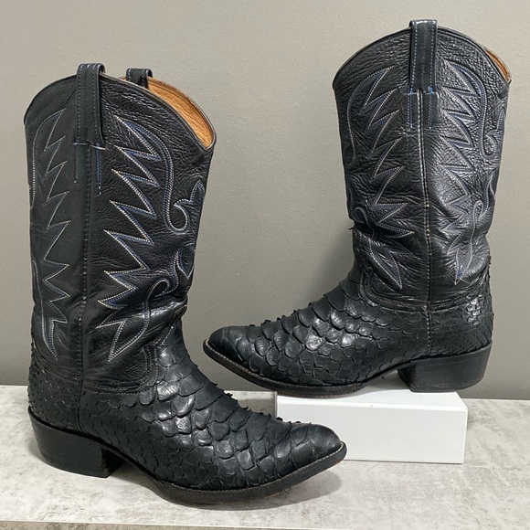 Source Unknown | Shoes | Unbranded Mens Black Python Snakeskin Country ...